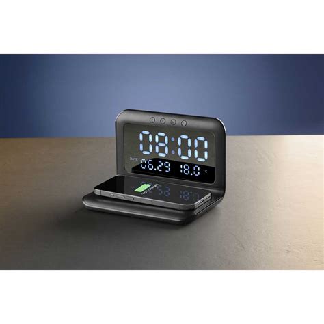 Wireless Charging Alarm Clock Black By Cellularline