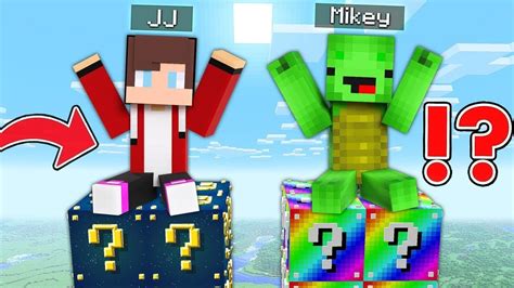 JJ Vs Mikey LUCKY BLOCK Tower Race Battle In Minecraft Challenge Maizen YouTube