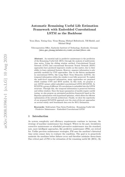 automatic remaining useful life estimation framework with embedded