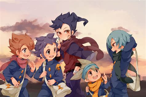 Safebooru Bag Blue Eyes Blue Hair Brown Hair Gakuran Green Hair