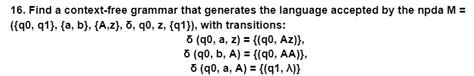 solved 16 find a context free grammar that generates the