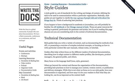 Style Guides Write The Docs DocToolHub