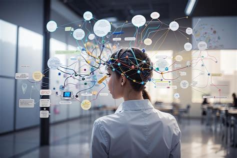 Premium AI Image Futuristic Classroom Mind Maps Visualizing Complex