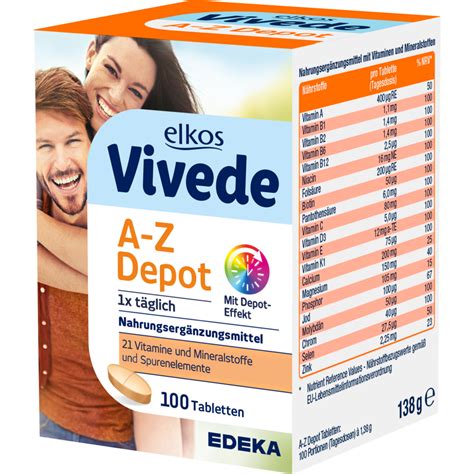 elkos Vivede A-Z Depot 100 Stück | Brausetabletten | Gesundheitshelfer ...