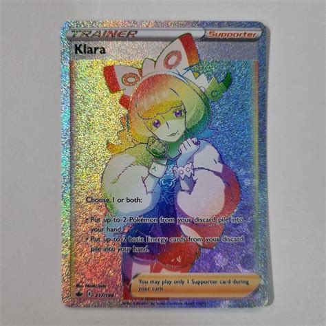 Pokemon Card Klara Trainer Rainbow Secret Rare 217 198