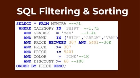 Filtering And Sorting In Sql Column Alias Distinct Where