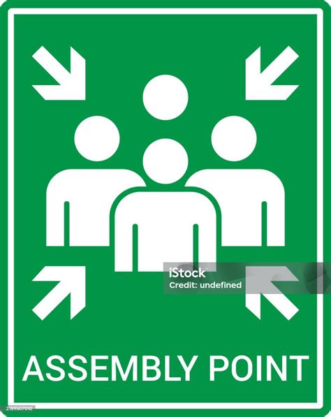 Emergency Evacuation Assembly Point Sign Assembly Point Icon Safety