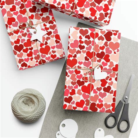 Hearts Wrapping Paper Etsy