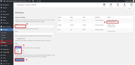Setting Up Product Attributes Super Product Variation Swatches For Woocommerce