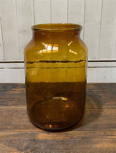 Vintage Romanian Amber Glass Vase 4338 Fossil Vintage Australia