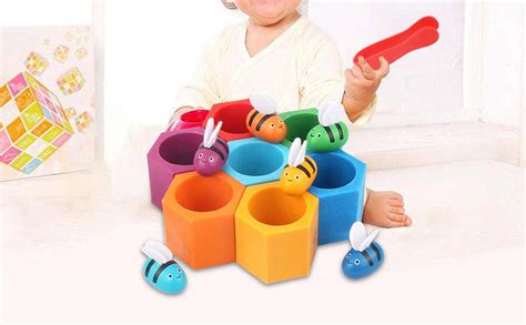 Color Matching Game Clamp Bee Hive Game Wooden Bee Hives Keystone 4