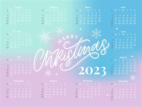 Premium Vector 2023 Calendar Year Vector Illustration The Week Starts