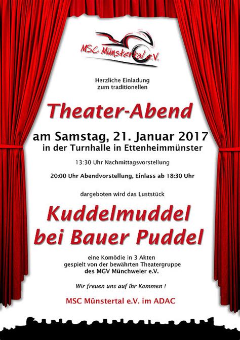 Einladung Zum Theaterabend Msc Münsteral Ev Im Adac