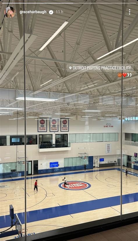 Jim Harbaughs Daughter Grace Harbaugh Marks Her Presence At Detroit Pistons Practice Facility