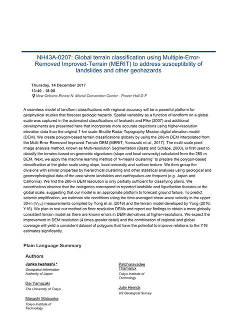 Pdf Global Terrain Classification Using Multiple Error Removed Improved Terrain Merit To