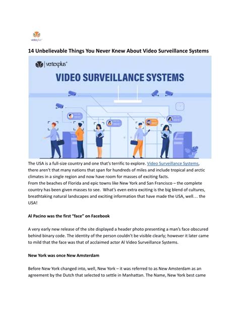Ppt 14 Unbelievable Things You Never Knew About Video Surveillance