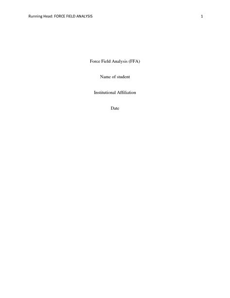 Solution Force Field Analysis Final Studypool