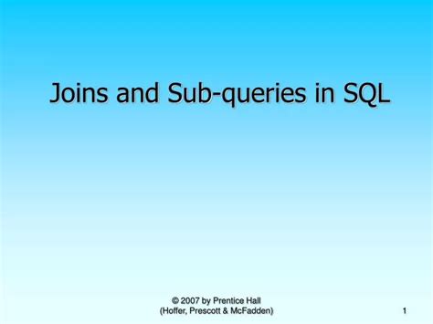 Ppt Joins And Sub Queries In Sql Powerpoint Presentation Free