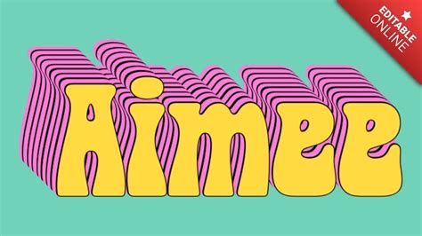 Aimee Retro Layered Love 3d Text Effect Generator