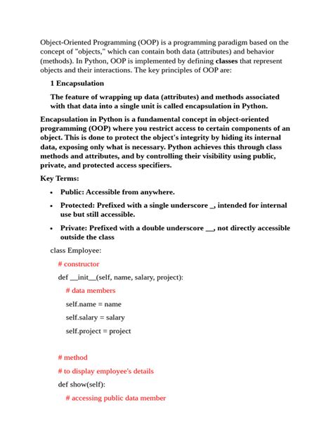 Principle Of Oops In Python Pdf Inheritance Object Oriented Programming Class Computer