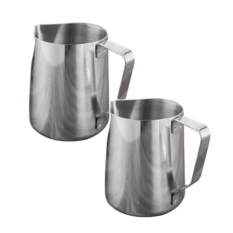 Sanamity Jarras Para Aguas Frescas 2 Pack Stainless Steel Milk Frothing
