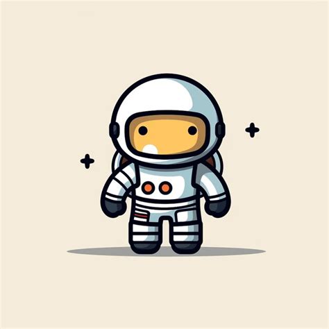 A Cute Astronaut Flat Design Premium AI Generated Image