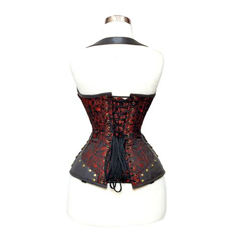 Heavy Duty Leather Steampunk Overbust Corset Leather Corset