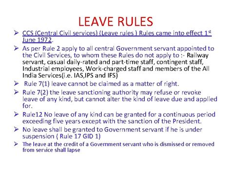 Leave Rules Ccs Central Civil Services Leave Rules