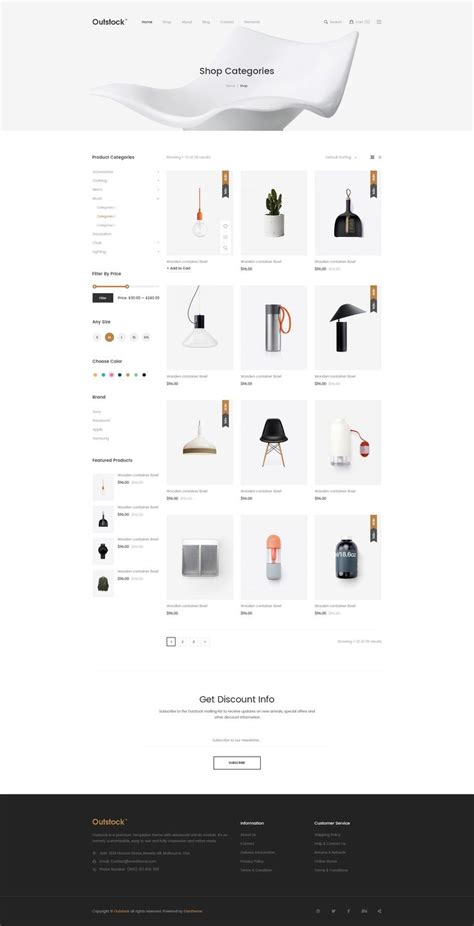 Outstock Clean Minimal Ecommerce Psd Template Ecommerce Web Design