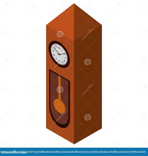 Pendulum Clock In A Brown Cube Box Stock Vector Illustration Of Wooden Brown 212026293