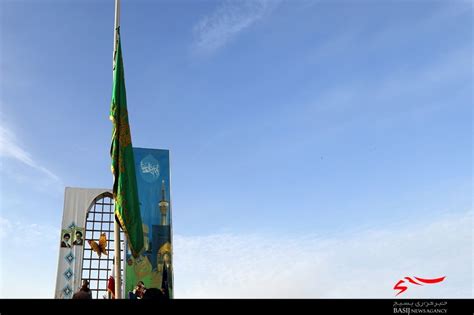 مراسم اهتزاز پرچم امام رضاع در اردوگاه ثامن الائمه حمیدیه اهواز با