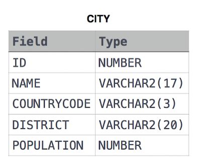 Query All Columns Attributes For Every Row In The CITY Table
