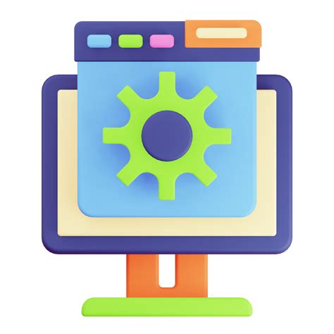 3d Render Monitor And Browser Web Setting Icon 18134195 Png