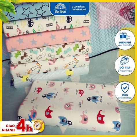 Gối Cao Su Non Cho Bé Rất êm Mềm Size 37x25x5cm Latex Pillow Ben Ben