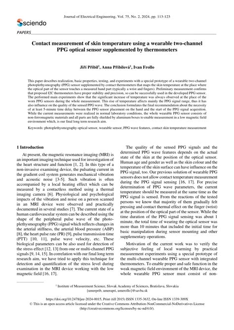 Pdf Contact Measurement Of Skin Temperature Using A Wearable Two