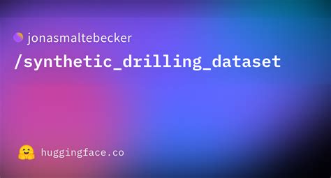 Jonasmaltebecker Synthetic Drilling Dataset · Datasets At Model Database