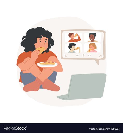 Virtual Pizza Party Isolated Cartoon Royalty Free Vector