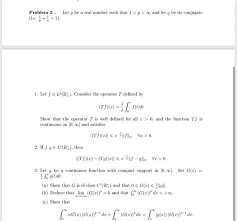 Solved Problem 2 Let P Be A Real Number Such That 1 Chegg Com