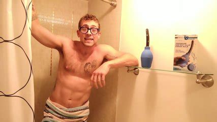 ANAL DOUCHING USING GAY ANAL CLEANING SPRAY