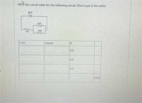 Solved Fill In The Circuit Table For The Following Circuit Chegg
