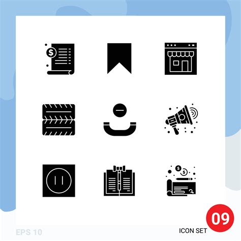 User Interface Pack Of 9 Basic Solid Glyphs Of Handset Vehicles Tag Wheel Page Editable Vector