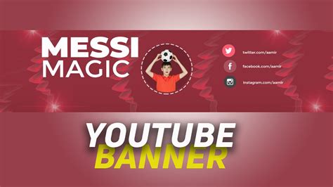 Football Youtube Channel Art Banner Design Photoshop Tutorial For Beginners Youtube