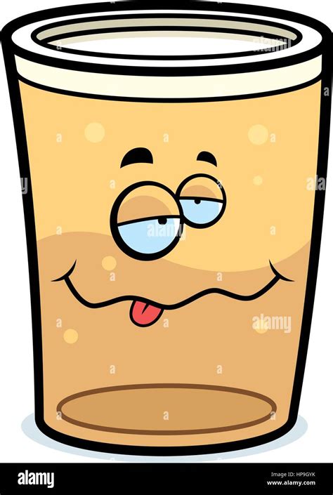 A Cartoon Pint Of Beer Drunk And Smiling Stock Vector Image And Art Alamy