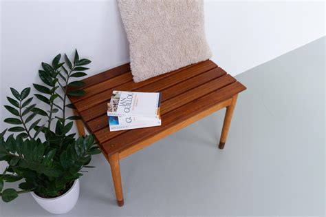 Danish Modern Teak And Beech Bench 1950s For Sale At 1stdibs