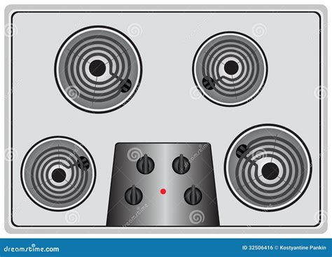Electric Stove Four Element Stock Vector Illustration Of Burn Cook