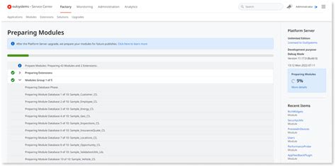 Modules Preparation Step During Platform Server Upgrade Outsystems 11