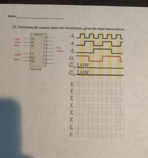 Solved Name 23 Determine The Outputs Draw The Waveforms