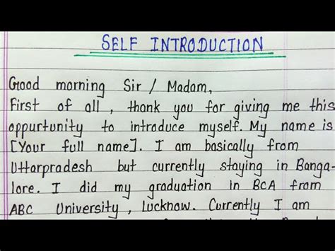Professional Introduction Self Introduction In English Examples Tips And Tricks