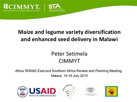 Maize And Legume Variety Diversification And Enhanced Seed Delivery In