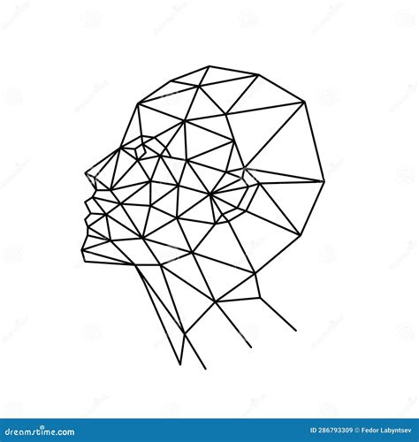 Human Face From Polygons Vector Illustration Stock Illustration
